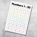 Numbers Chart 1 to 50 | Count to 50 | Maths Chart | Maths Printable ...