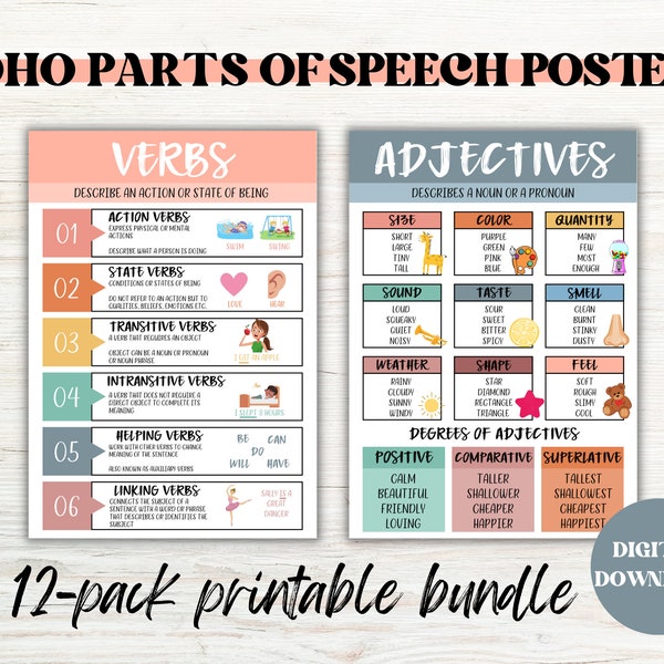 Montessori Parts of Speech - Etsy