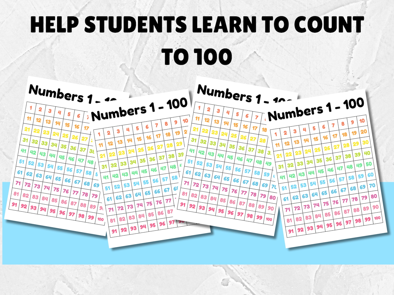 Numbers Chart 1 to 100 | Count to 100 | Maths Chart | Maths Printable ...