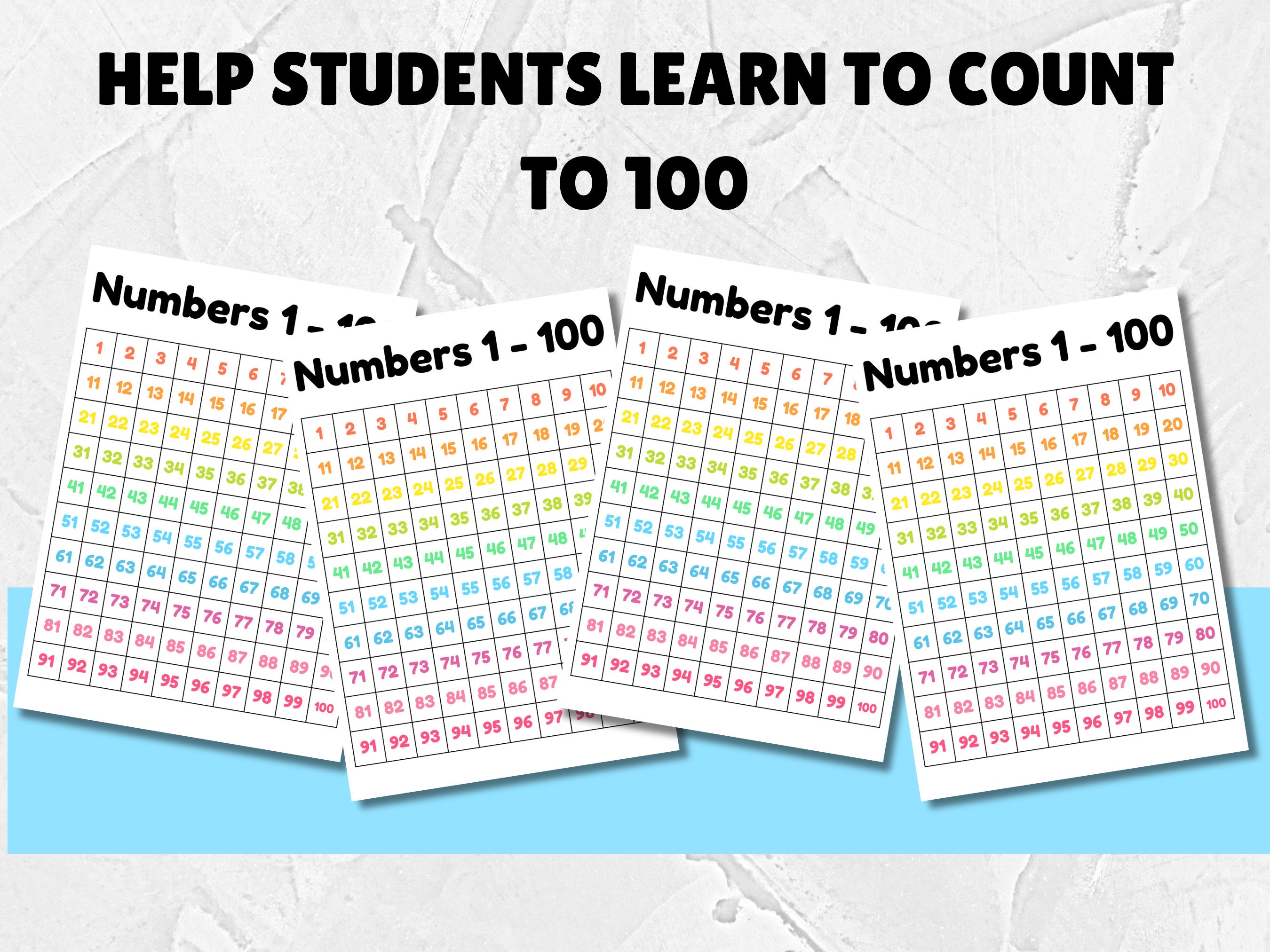 Numbers Chart 1 to 100 | Count to 100 | Maths Chart | Maths Printable ...