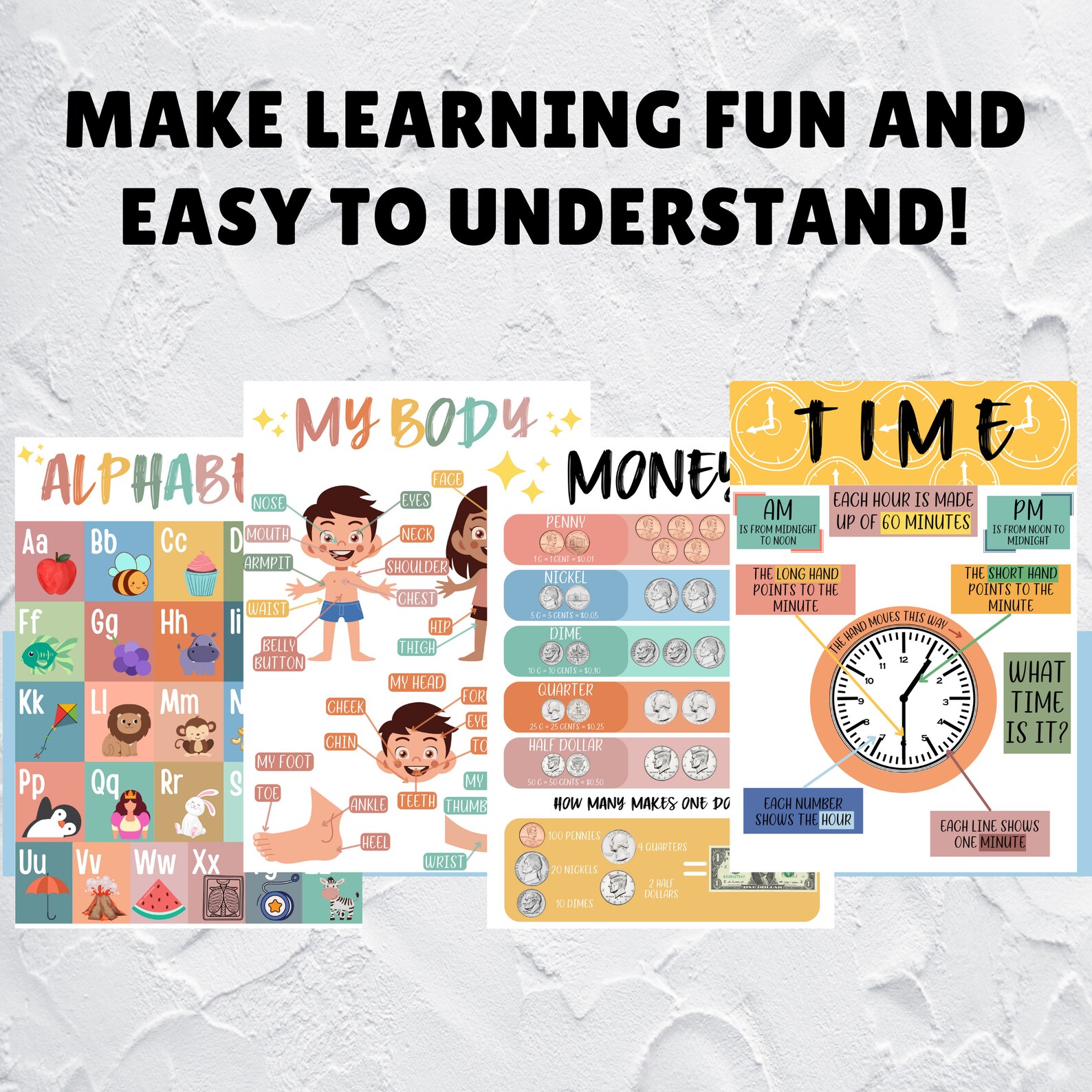 Boho Educational Posters Bundle | Days of the Week | Months of the Year ...
