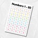 Numbers Chart 1 to 50 | Count to 50 | Maths Chart | Maths Printable ...
