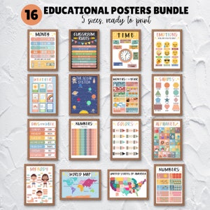 Boho Educational Posters Bundle | Days of the Week | Months of the Year ...