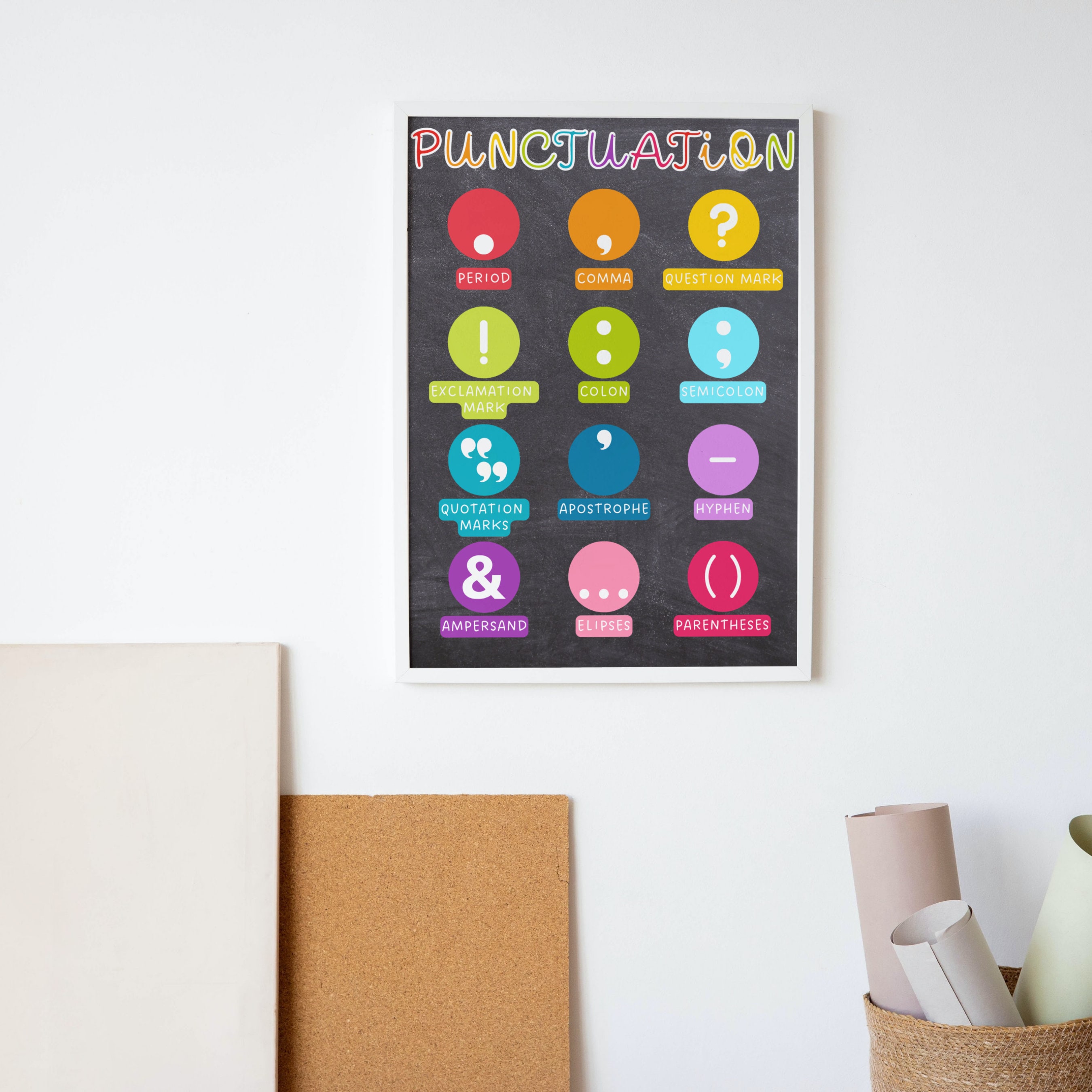 Colorful English Posters Bundle Bulletin Board Parts of Speech Rainbow ...