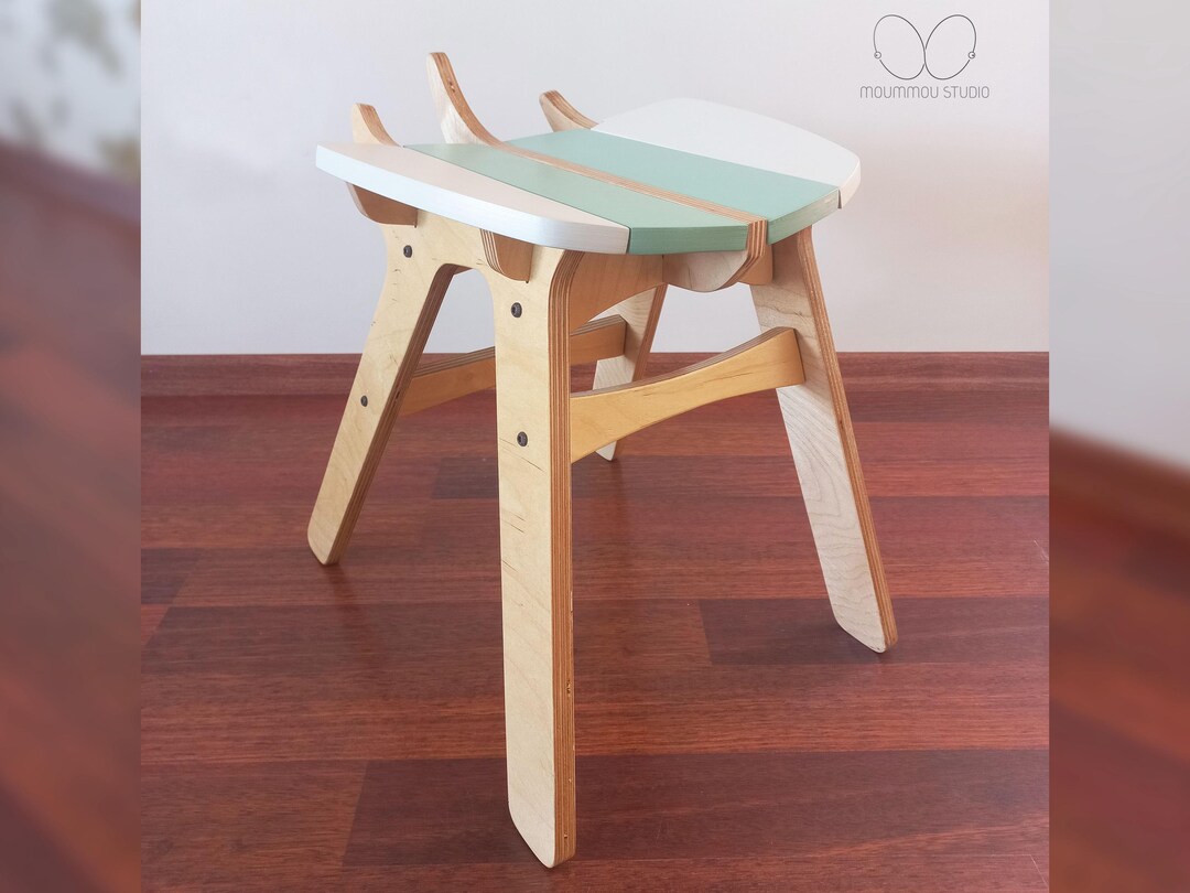 Stingray Stool – Mid-century Modern Handmade Plywood Stool Inspired by ...