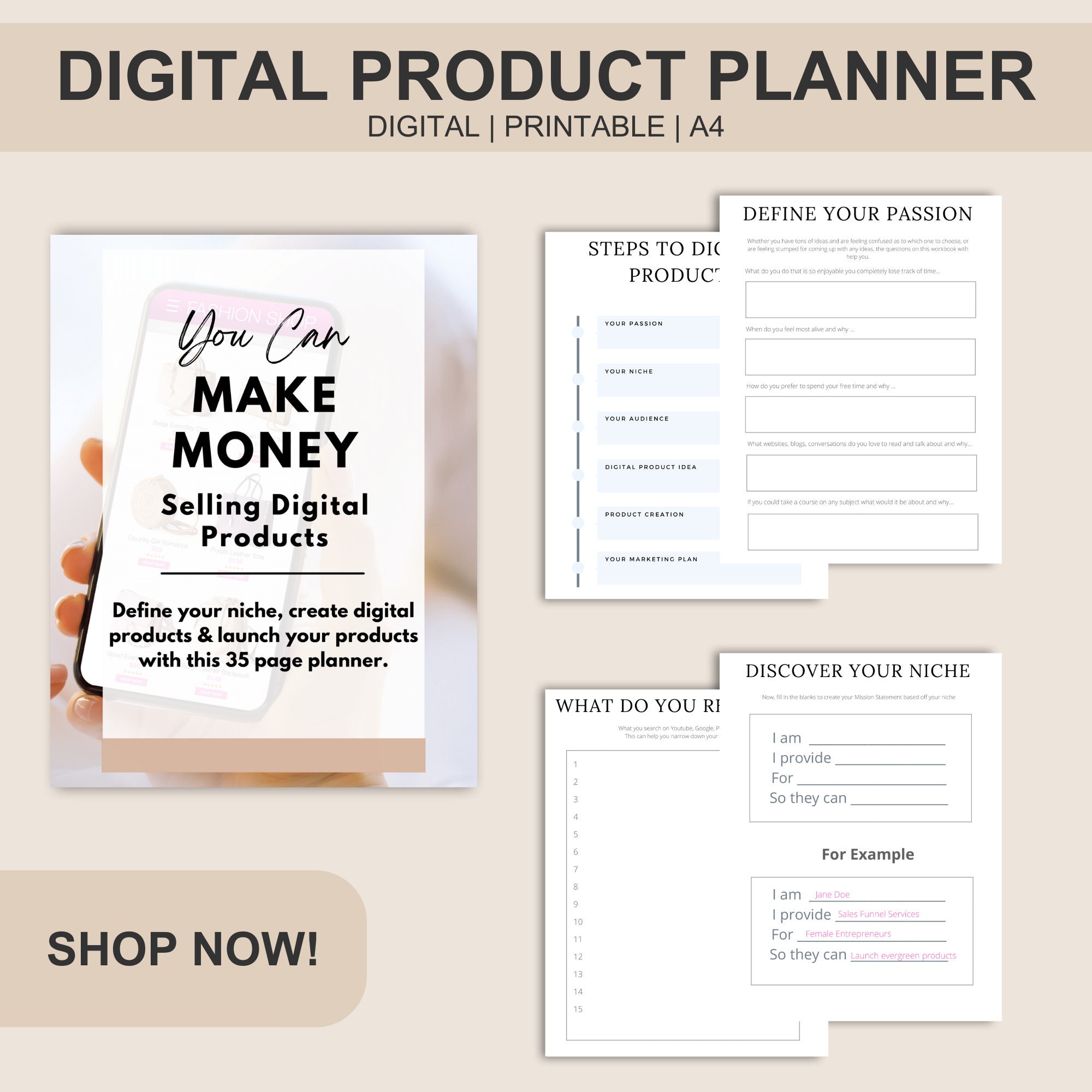 Digital Product Planner Printable, Digital Product Research, Digital ...
