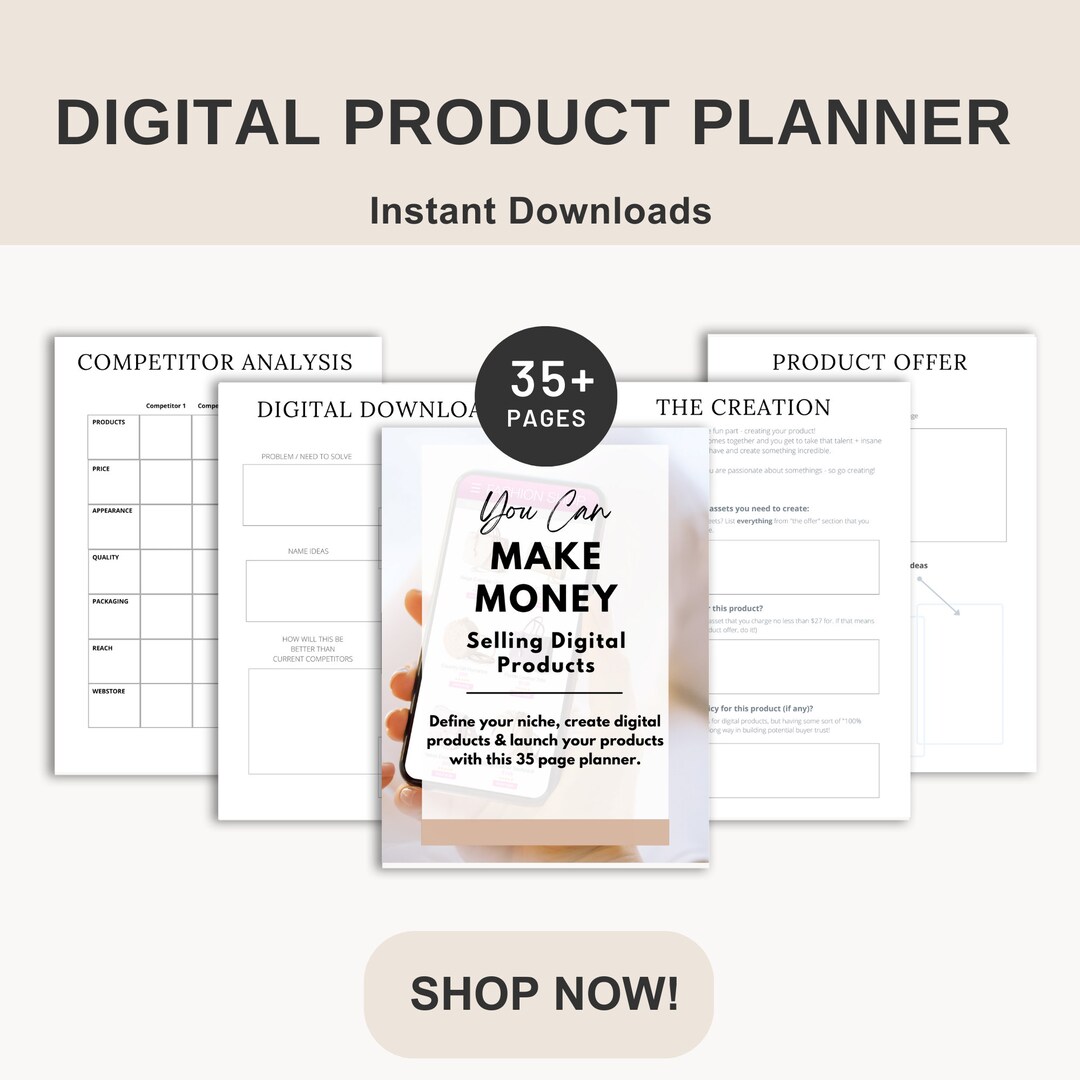 Digital Product Planner Printable, Digital Product Research, Digital ...