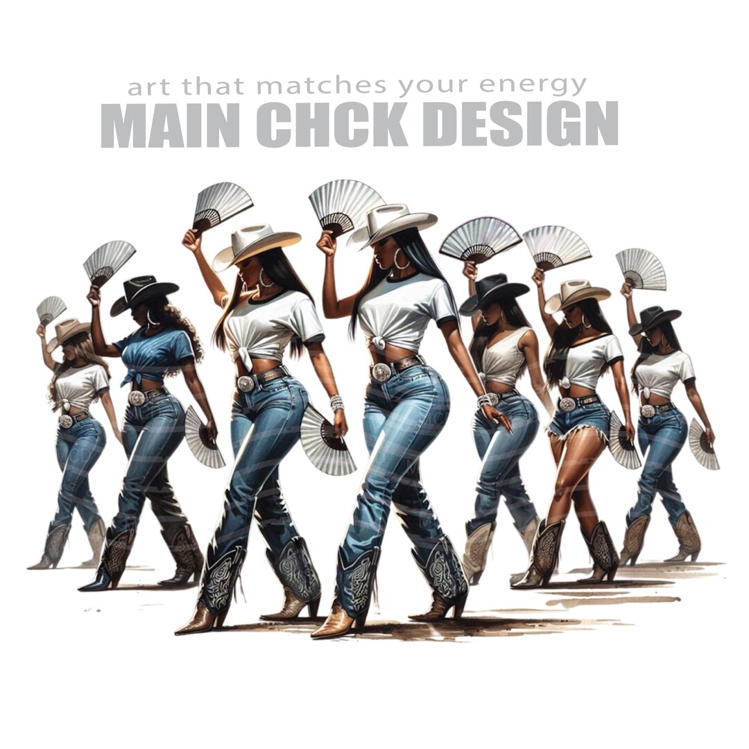 Black Cowgirl Clipart: Line Dancing PNG (commercial Use) - Etsy