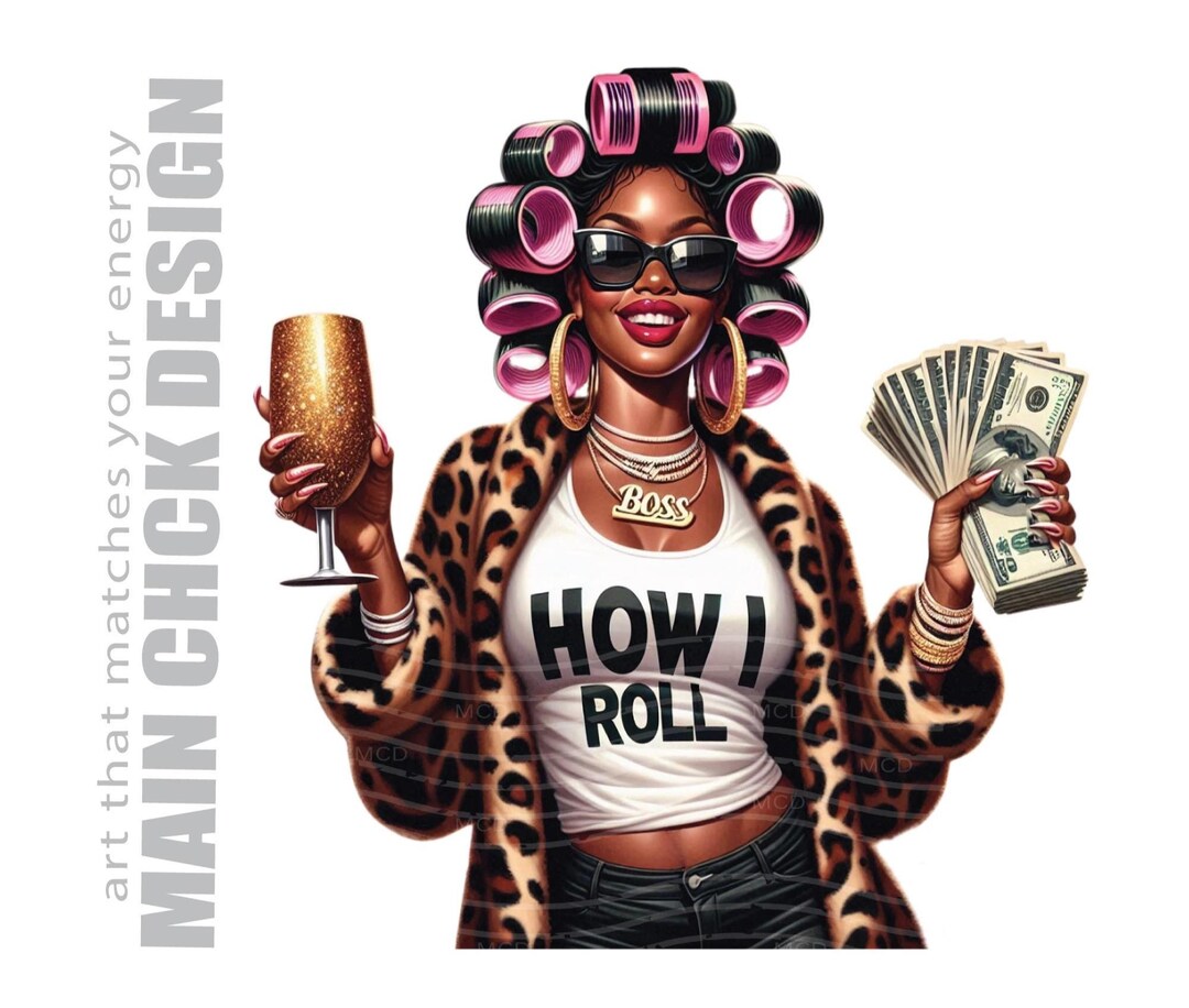 Boss Lady Melanin Queen PNG: Black Woman Tumbler Sublimation (digital ...