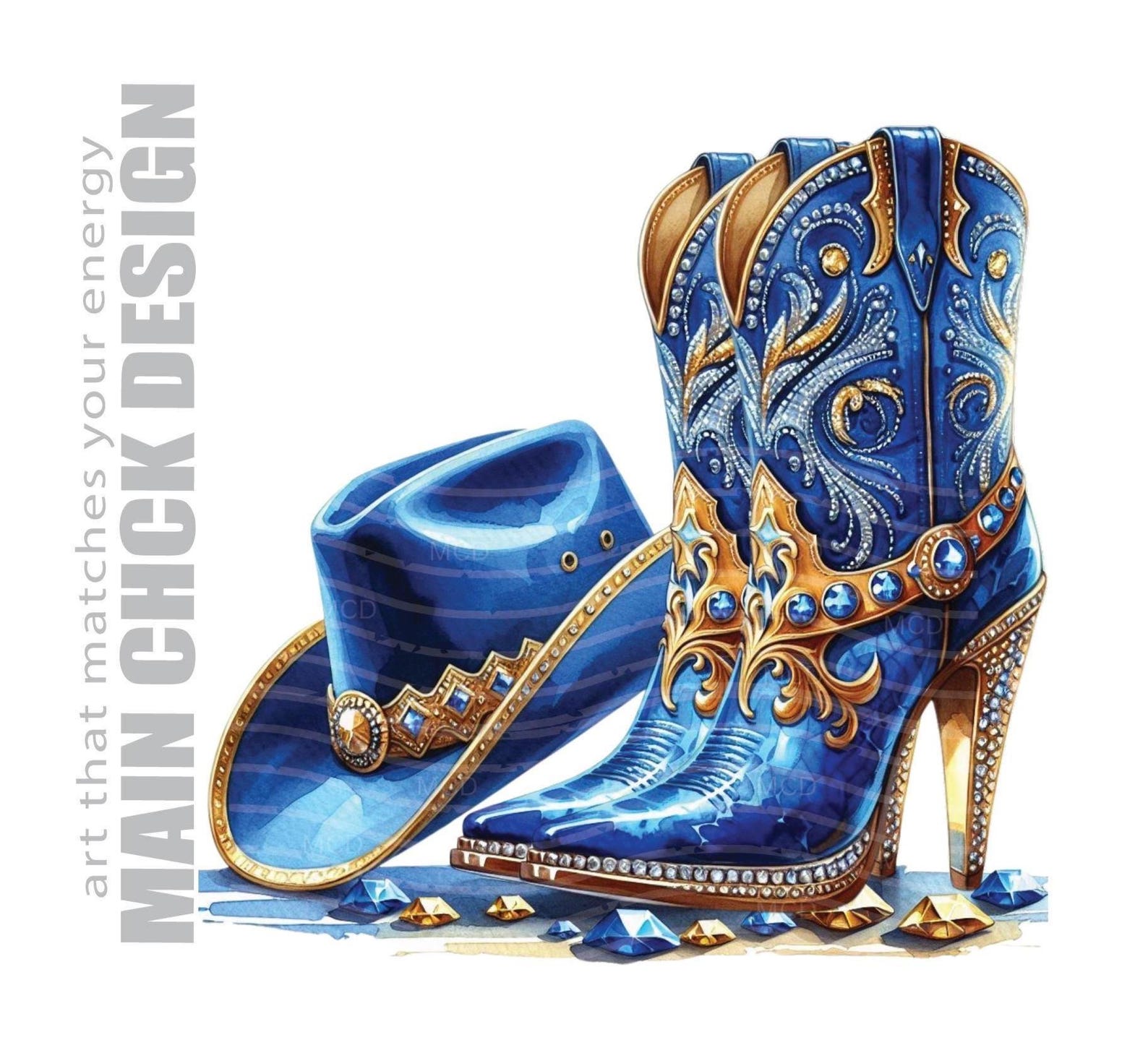 Cowboy Boots and Hat Clipart, Sigma Gamma Rho, Royal Blue and Gold ...