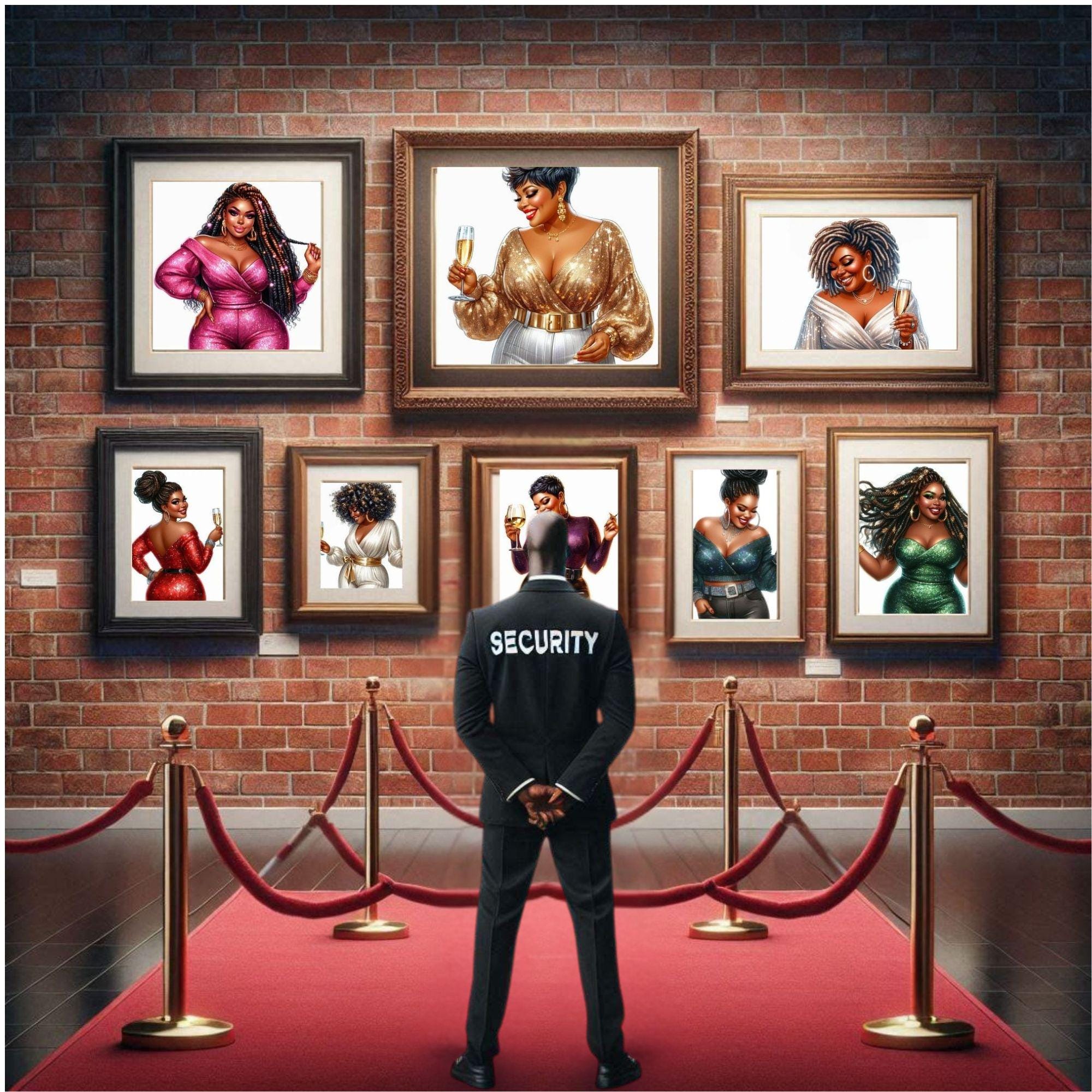 Black Woman Birthday Party Clipart, 40th, 50th, 60th Birthday Party ...