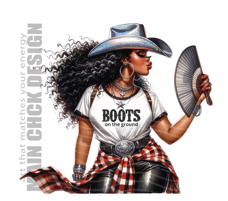 Black Cowgirl Clipart, Boots on the Ground T-shirt PNG, Line Dancing ...