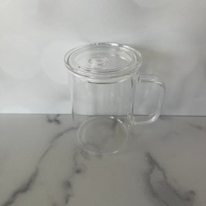 15 Oz Clear Glass Mug With Colored Lid and Clear Straw, Designed for ...
