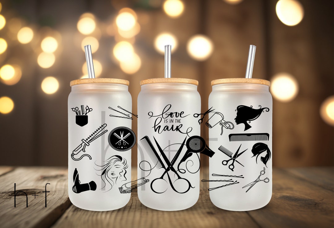Love is in the Hair UV DTF Cup Wrap for Glass Can, Ready to Apply and ...