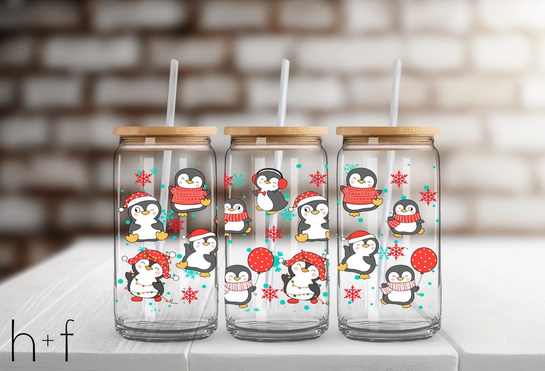 Penguins UV DTF 16 Oz Cup Wrap for Libbey Glass, Ready to Ship! F48 - Etsy