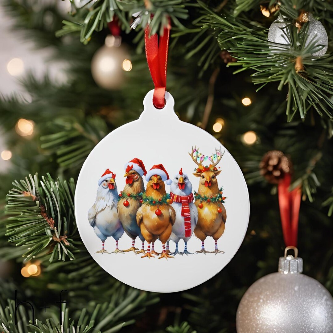 Festive Chickens UV DTF Sticker: Christmas Ornament Transfer K62B - Etsy
