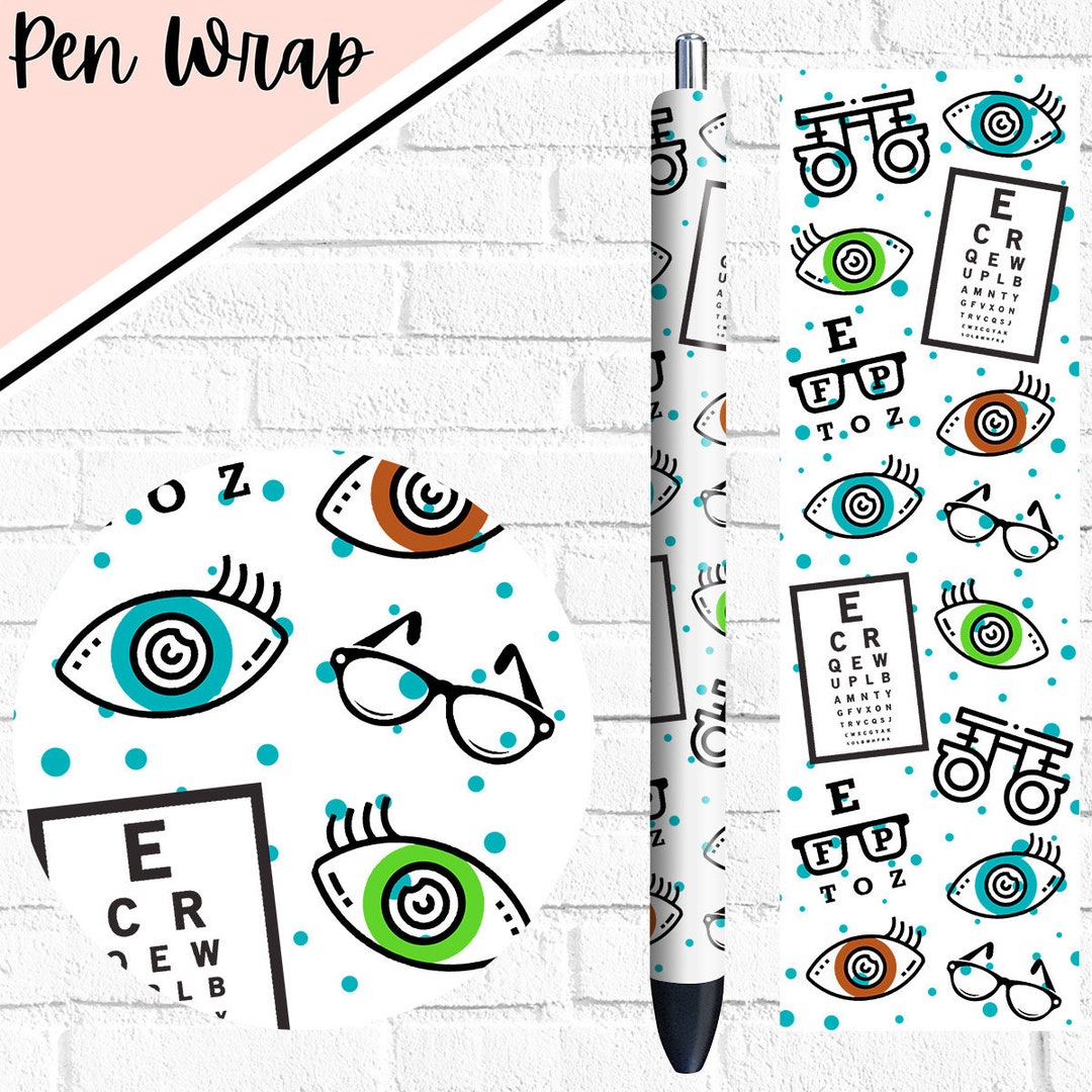 5 Pack UV DTF Pen Wrap Optometry Design Ready to Ship and Ready to ...