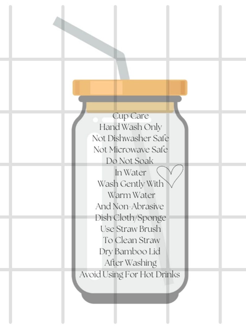 Cup Care Instructions PDF Print File, Digital File for Libbey Glass, Uv ...