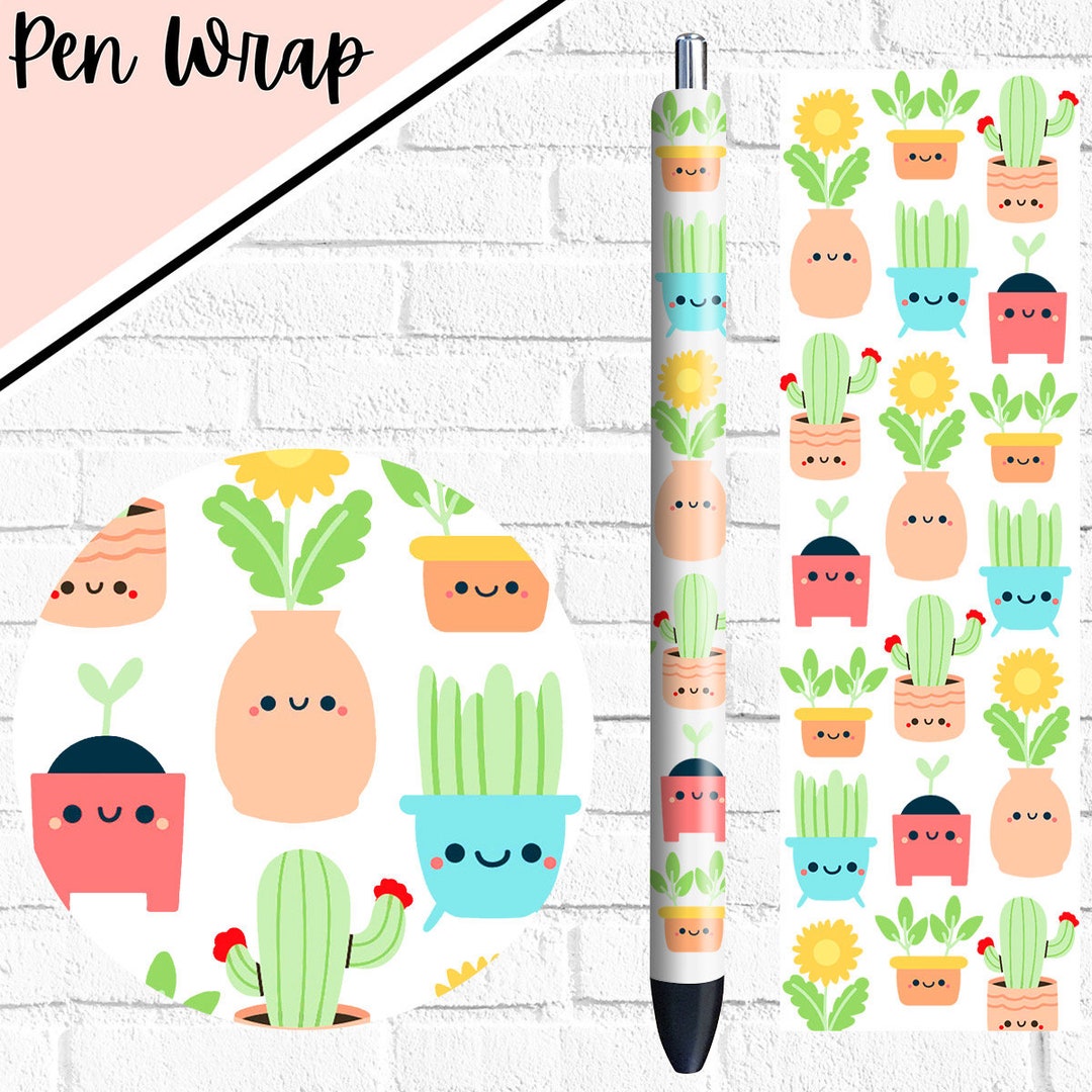 5 Pack UV DTF Pen Wrap Cactus Design Ready to Ship and Ready to Apply ...