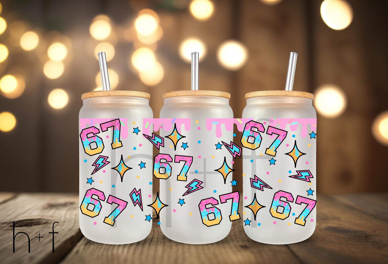 DIGITAL "67" Ice Cream Drip 16 Oz Cup Wrap - PNG File With Funny Meme ...
