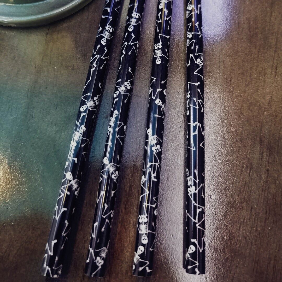 10-inch Reusable Black Plastic Straw With Skeleton Design Eco-friendly ...