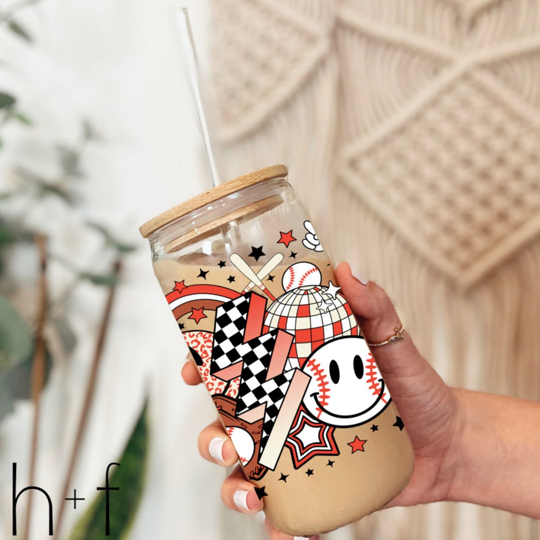 Baseball UV DTF Cup Wrap for Glass Can, Ready to Apply and Ready to ...