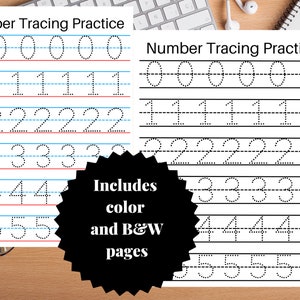 Number Tracing Number Tracing Practice Printable Number Practice ...
