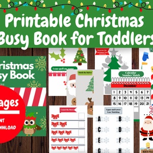 Printable Christmas Busy Book for Toddlers Learning Binder for ...