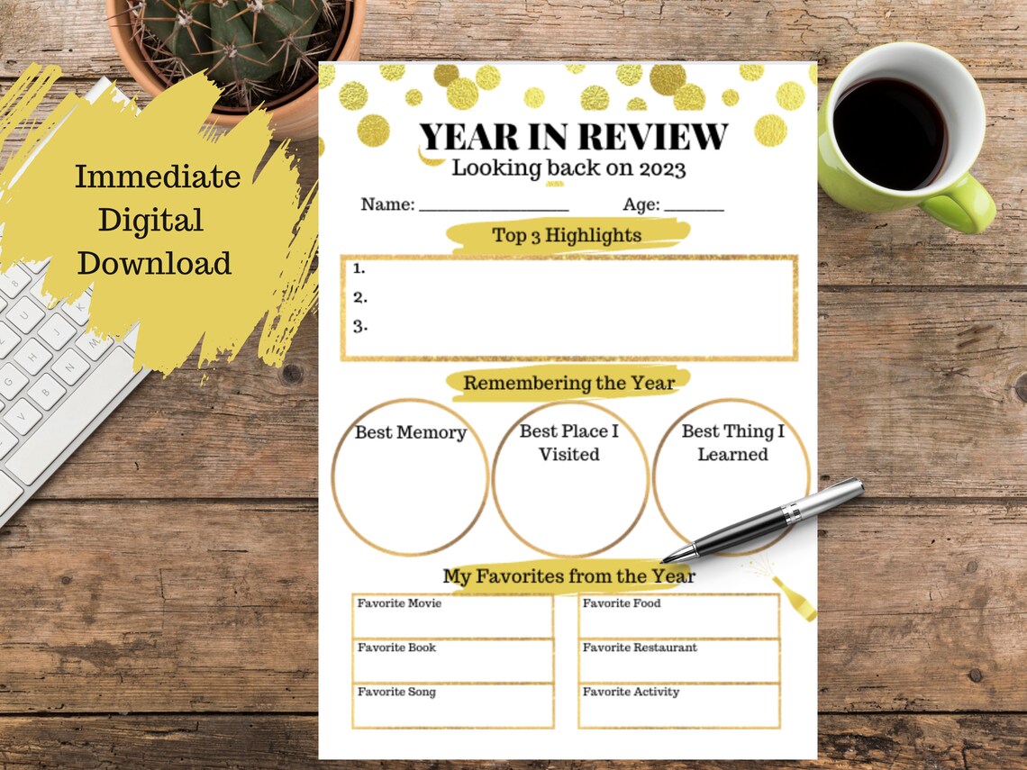 2023 Year in Review Printable Year in Review New Years Activity New ...