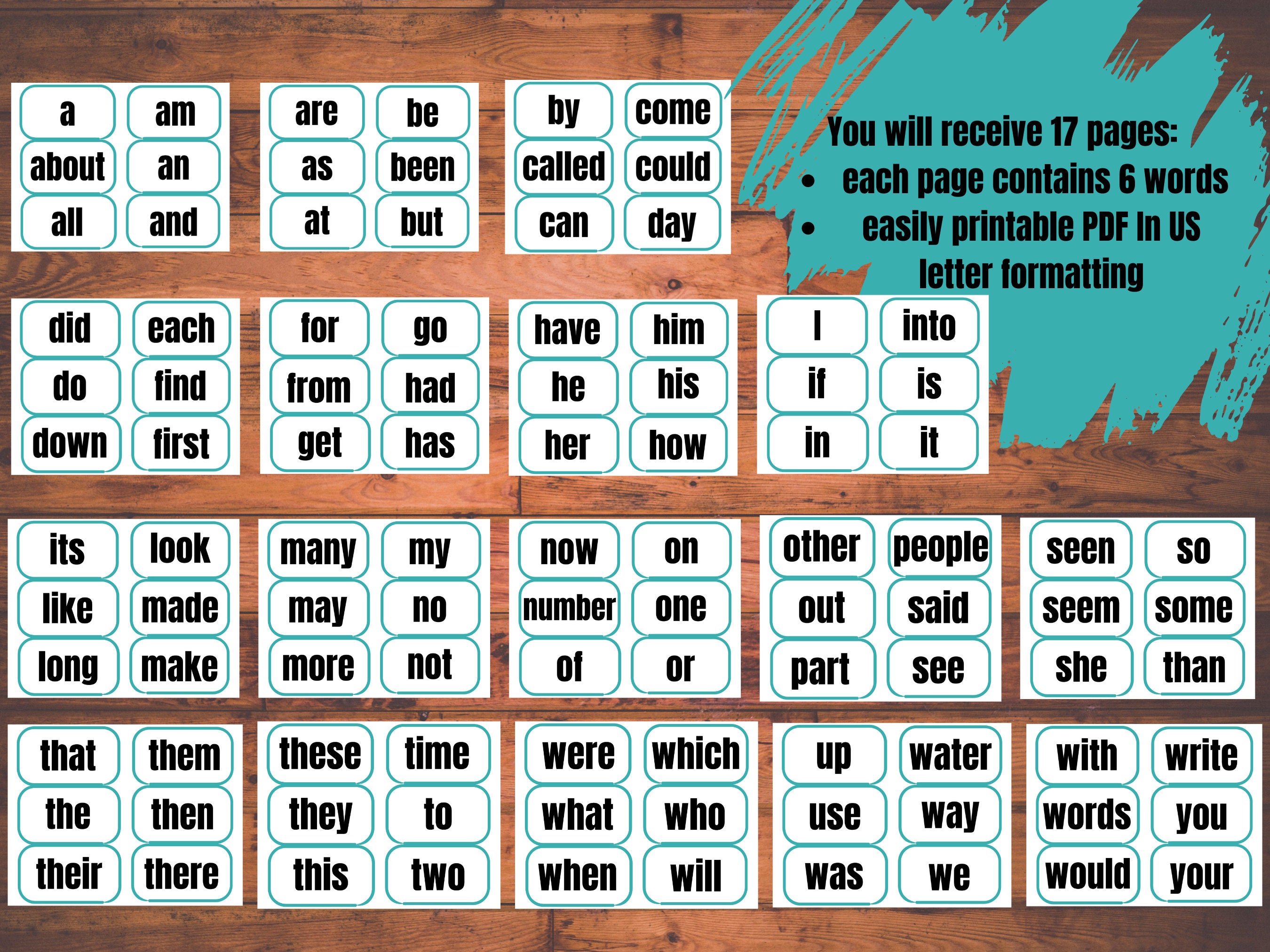 Sight Words 100 First Sight Words Printable High Frequency Words Sight ...