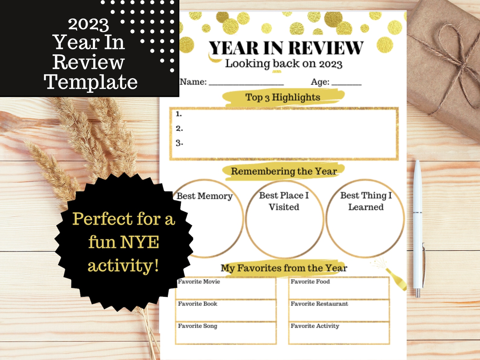 2023 Year in Review Printable Year in Review New Years Activity New ...