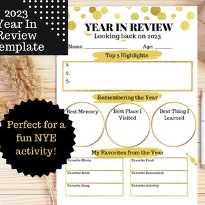 2023 Year in Review Printable Year in Review New Years Activity New ...