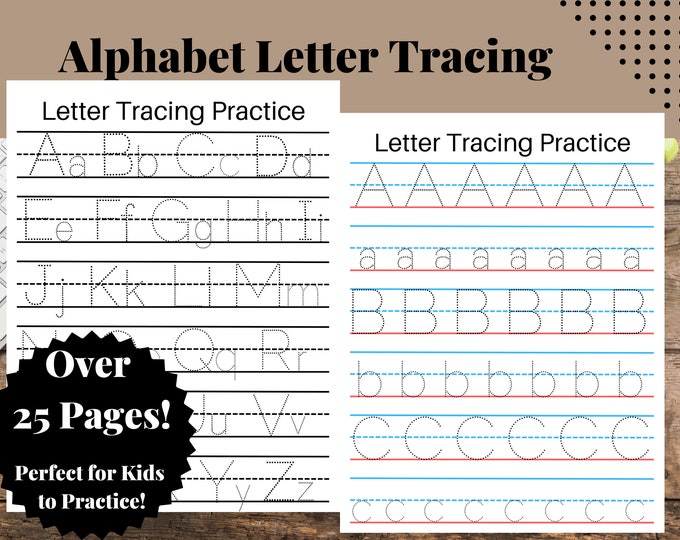 Printable Letter Tracing Bundle Alphabet Letter Tracing ABC Tracing ...