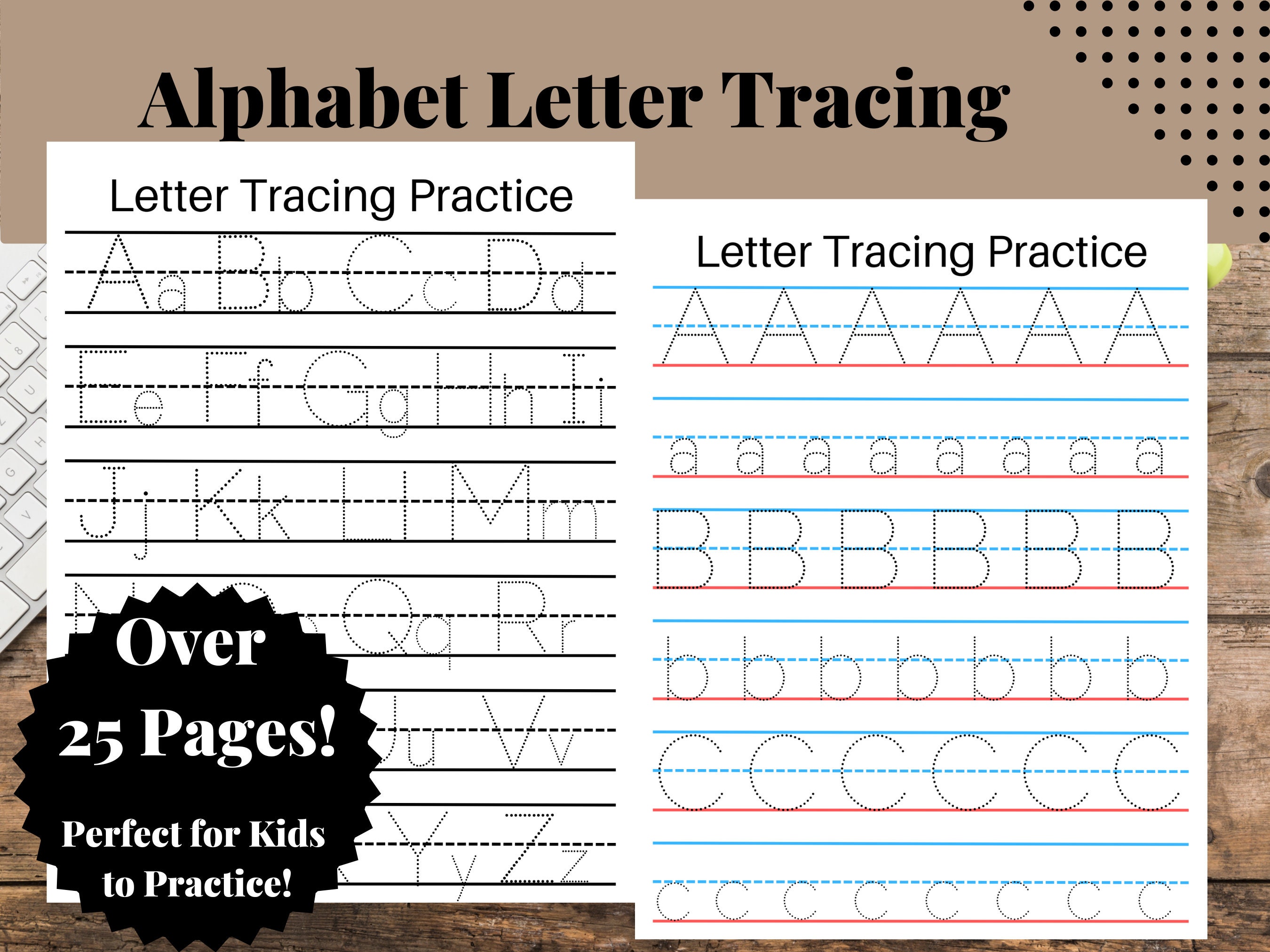 Printable Letter Tracing Bundle Alphabet Letter Tracing ABC Tracing ...