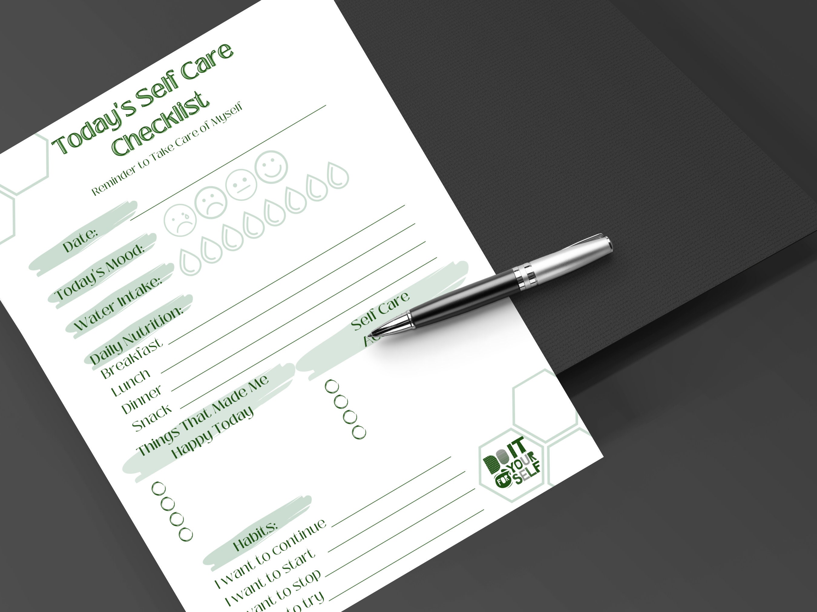 Self Care Checklist, Self-care Planner, Selfcare Journal Tracker, Self ...