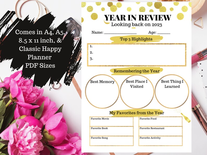 2023 Year in Review Printable Year in Review New Years Activity New ...