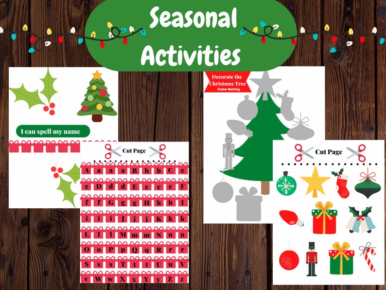 Printable Christmas Busy Book for Toddlers Learning Binder for ...