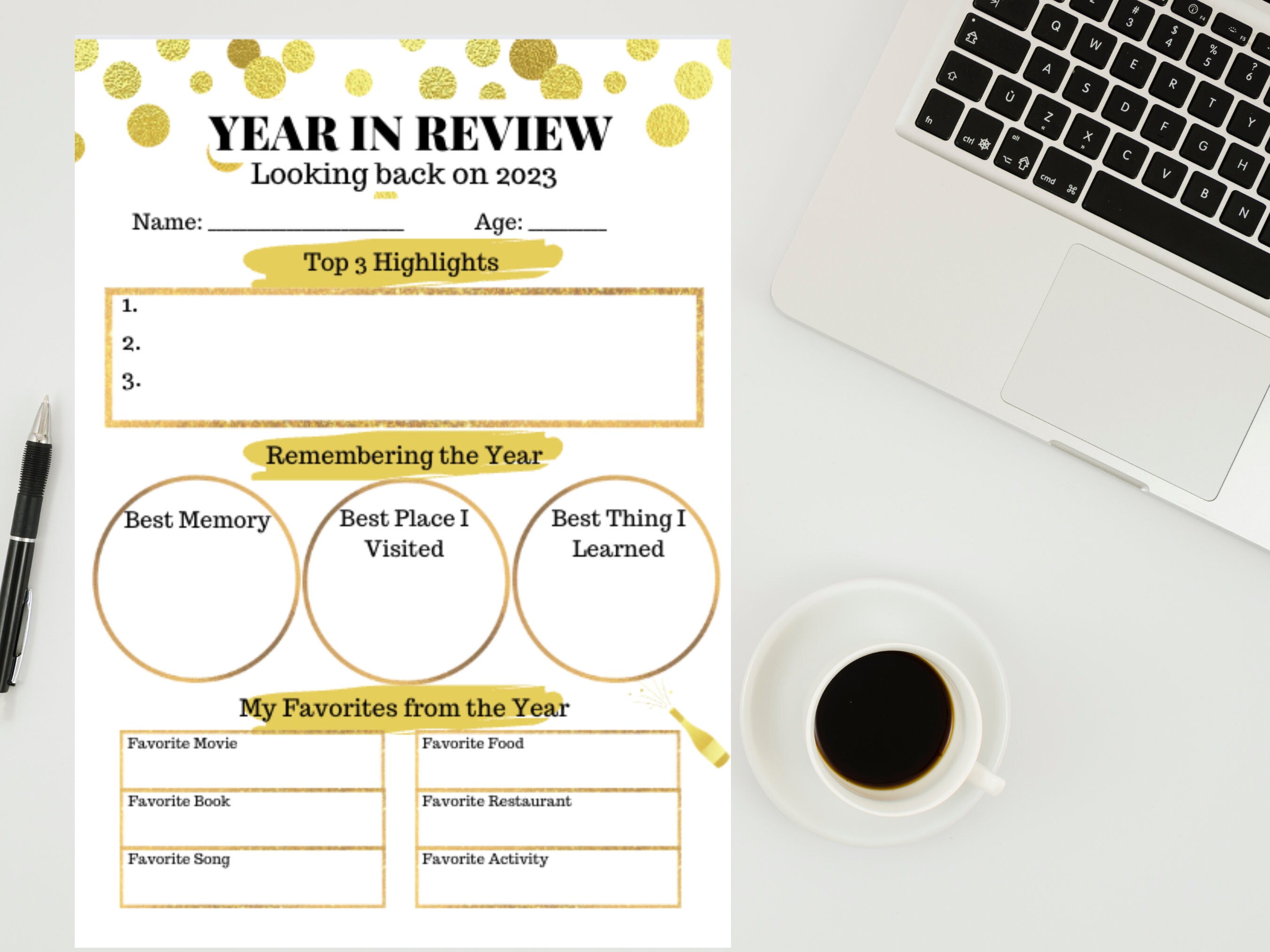 2023 Year in Review Printable Year in Review New Years Activity New ...