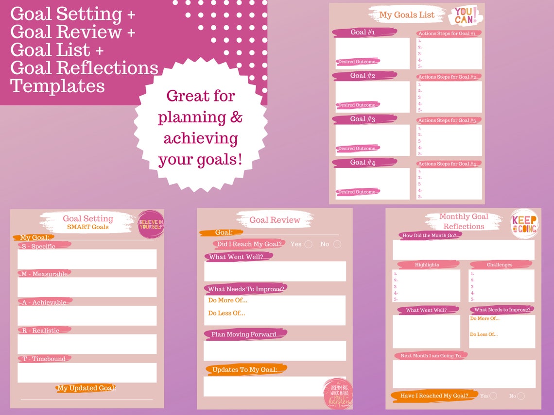 Goal Planner BUNDLE 2023 Goals Tracker SMART Goal Setting - Etsy