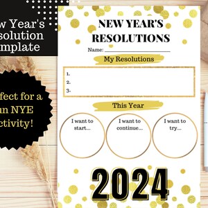 New Years Resolution Printable New Years Eve Party Activity New Years ...