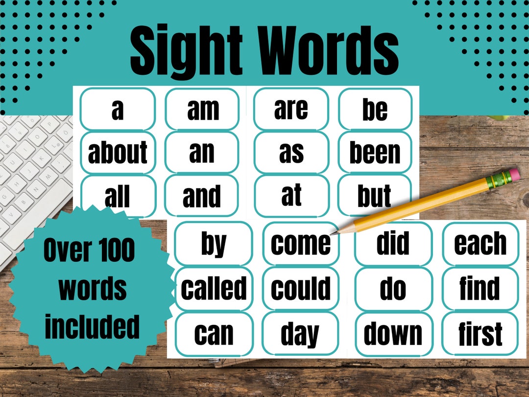 Sight Words 100 First Sight Words Printable High Frequency Words Sight ...