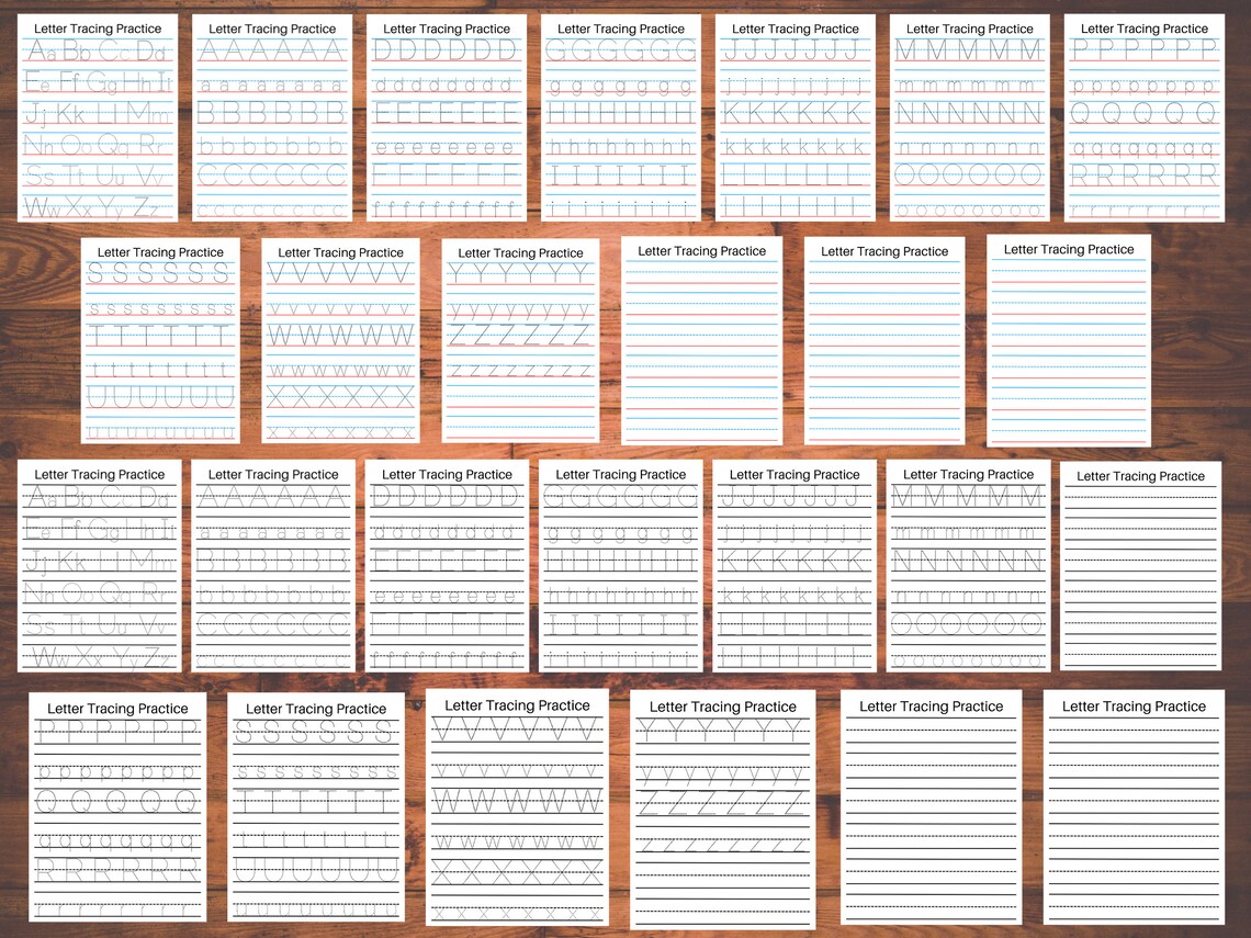 Printable Letter Tracing Bundle Alphabet Letter Tracing ABC Tracing ...