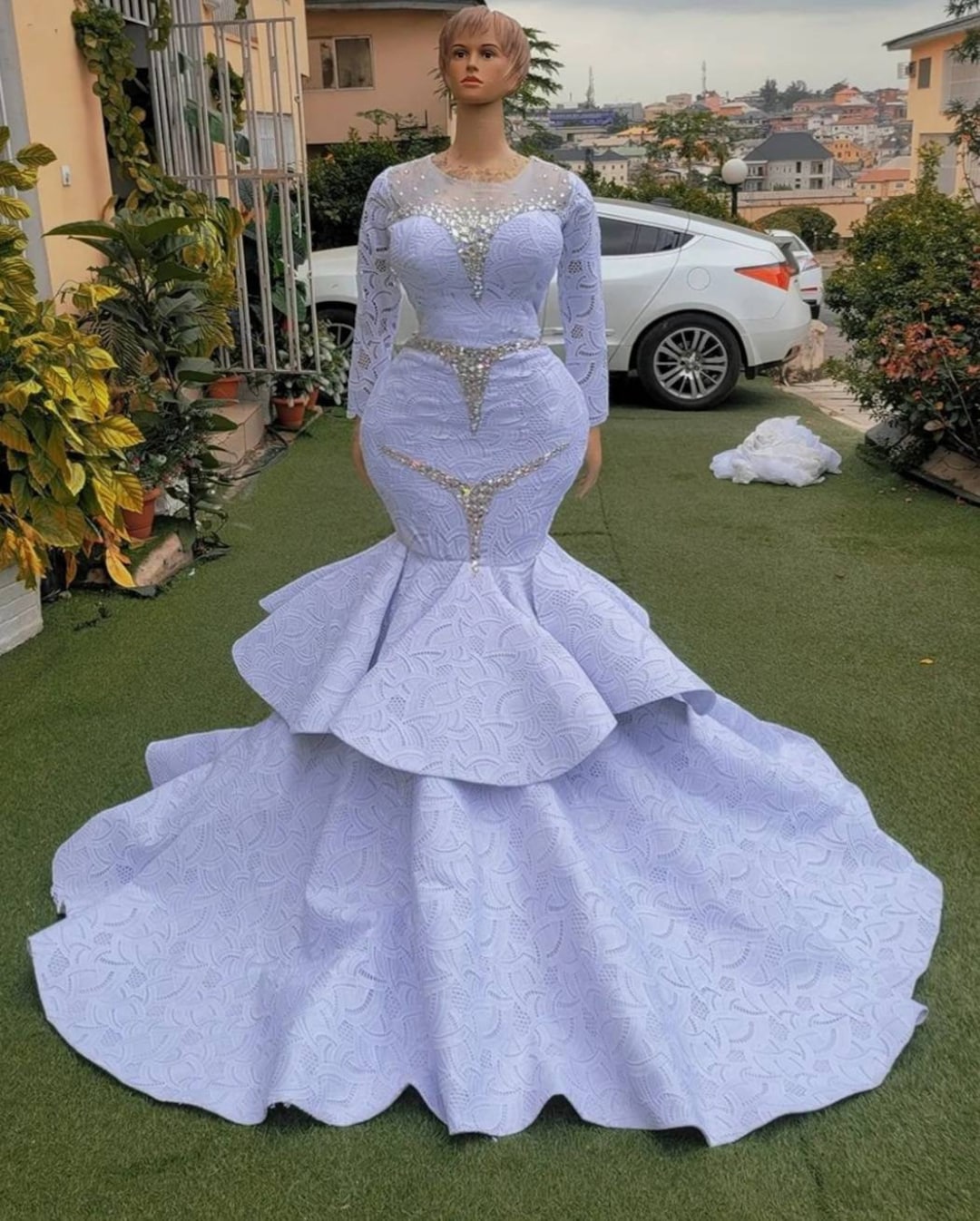 African White Dress ,african Prom Dress, Party Dress, Wedding/reception ...