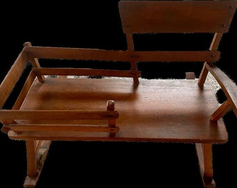 Antique Childs Wicker Rocking Chair With Ottoman - Etsy