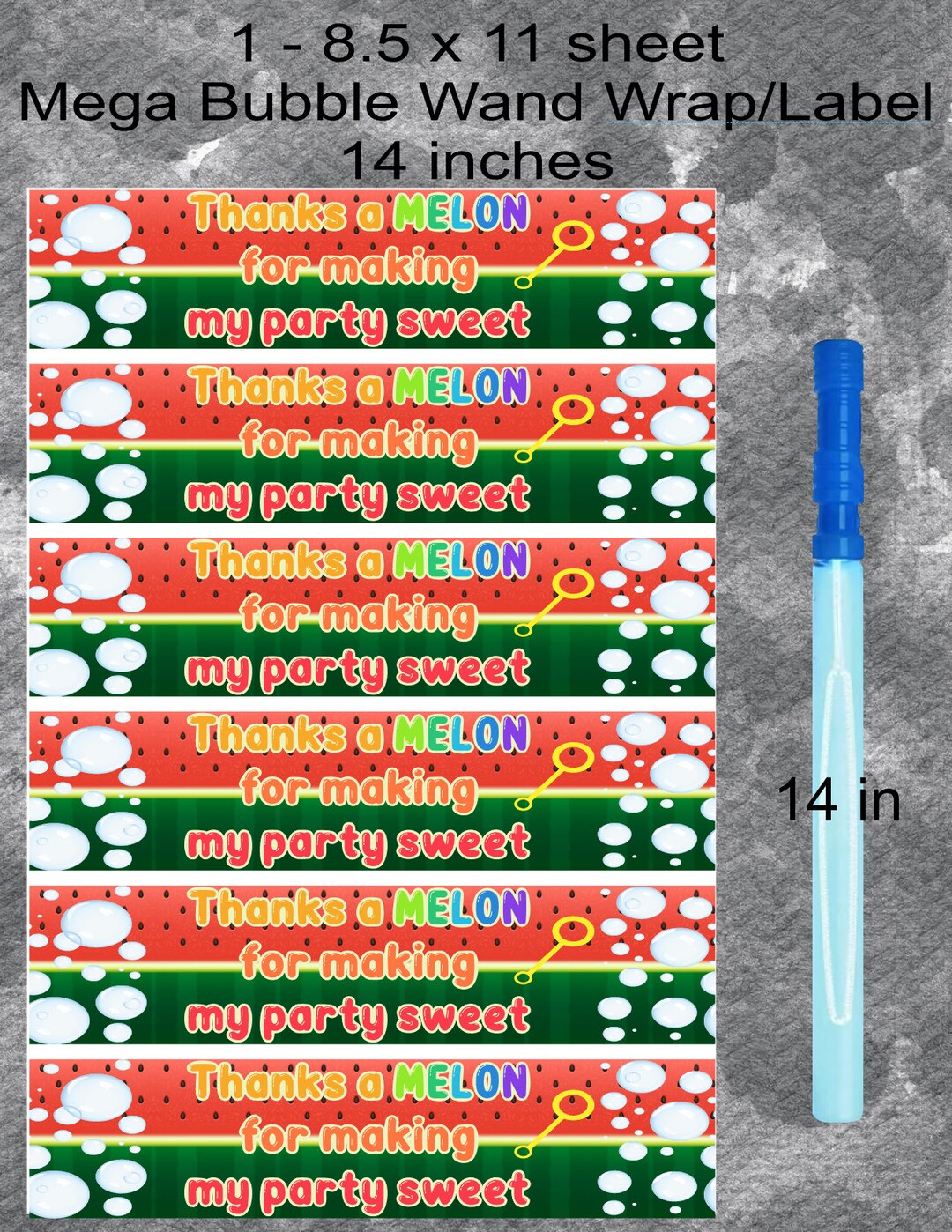 Cocomelon Bubbles 14in Mega Wand Wrap/label - Etsy