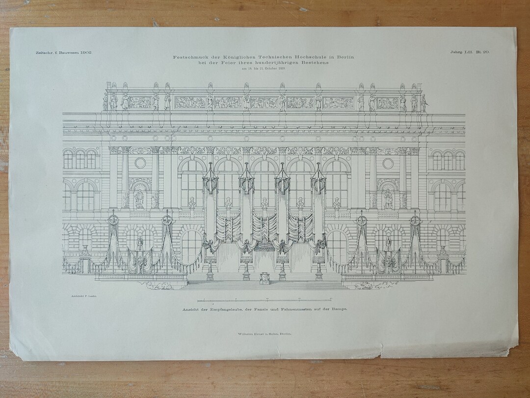 Antique Architecture Plate, Building Illustration, Technical University ...