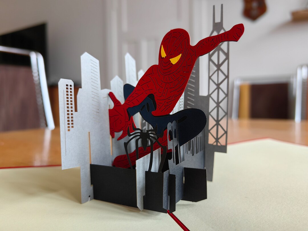 Pop-up Spiderman Greeting Card - Etsy