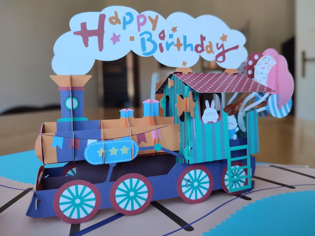 Pop-up 3D Birthday Card, Train Ride - Etsy Australia