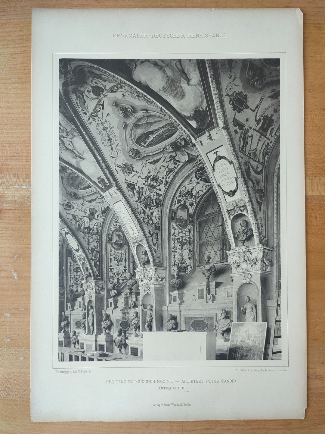 Antique Architecture Plate, Large Photo Print, Munich Royal Palace ...