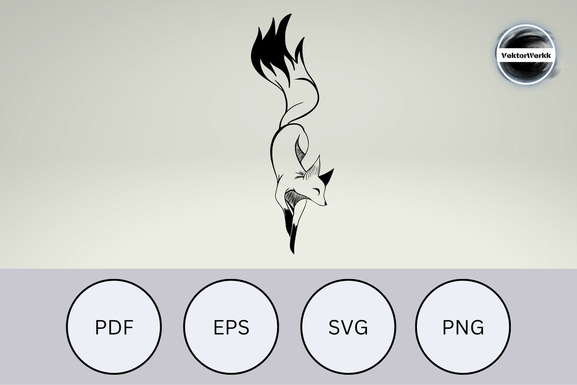 Fox Outline Tattoo Transparent Svg, Png, Eps, Pdf, in Black White ...